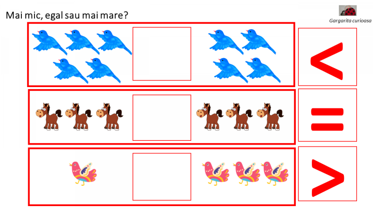 Comparatii: mai mare, mai mic sau egal – Gargarita curioasa